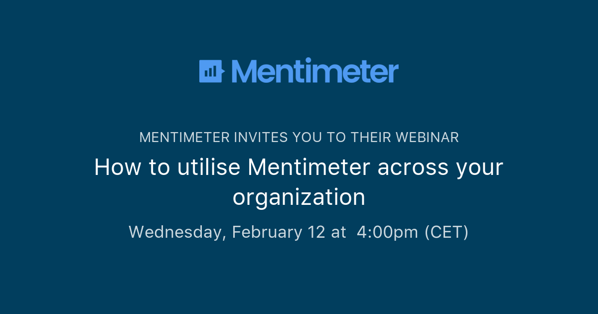How to utilise Mentimeter across your organization | Mentimeter