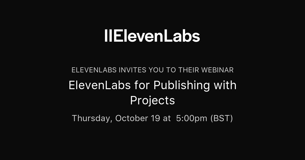 ElevenLabs for Publishing with Projects | ElevenLabs