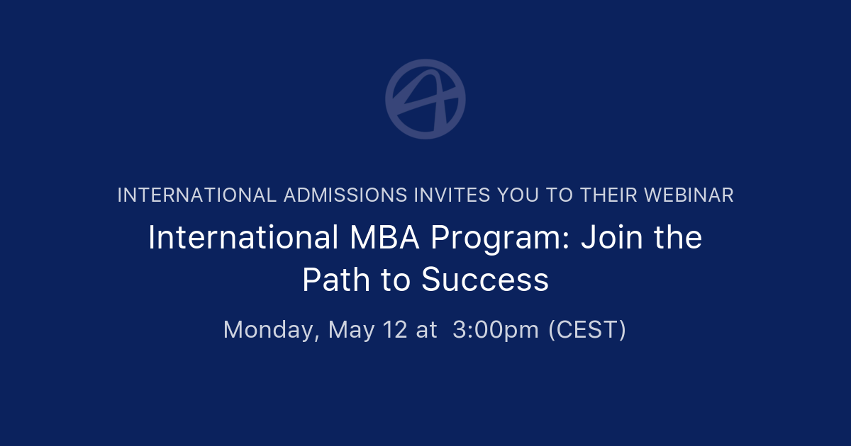 International MBA Program: Join the Path to Success | International ...