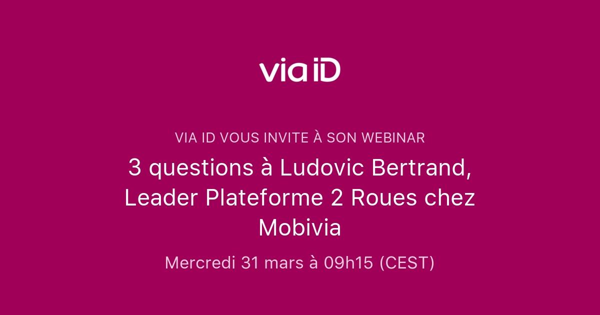 3 questions à Ludovic Bertrand, Leader Plateforme 2 Roues chez Mobivia ...