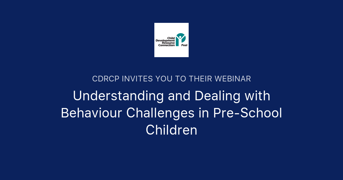 Understanding and Dealing with Behaviour Challenges in Pre-School ...