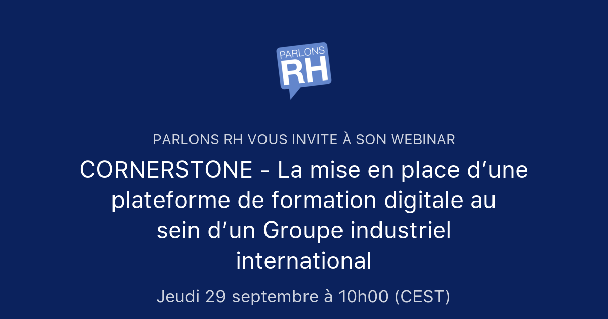 CORNERSTONE - La mise en place d’une plateforme de formation digitale ...