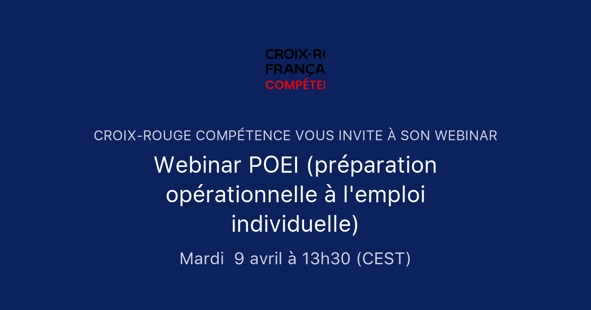 Webinar POEI (préparation opérationnelle à l'emploi individuelle ...