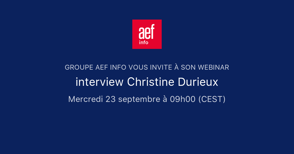interview Christine Durieux | Groupe AEF info