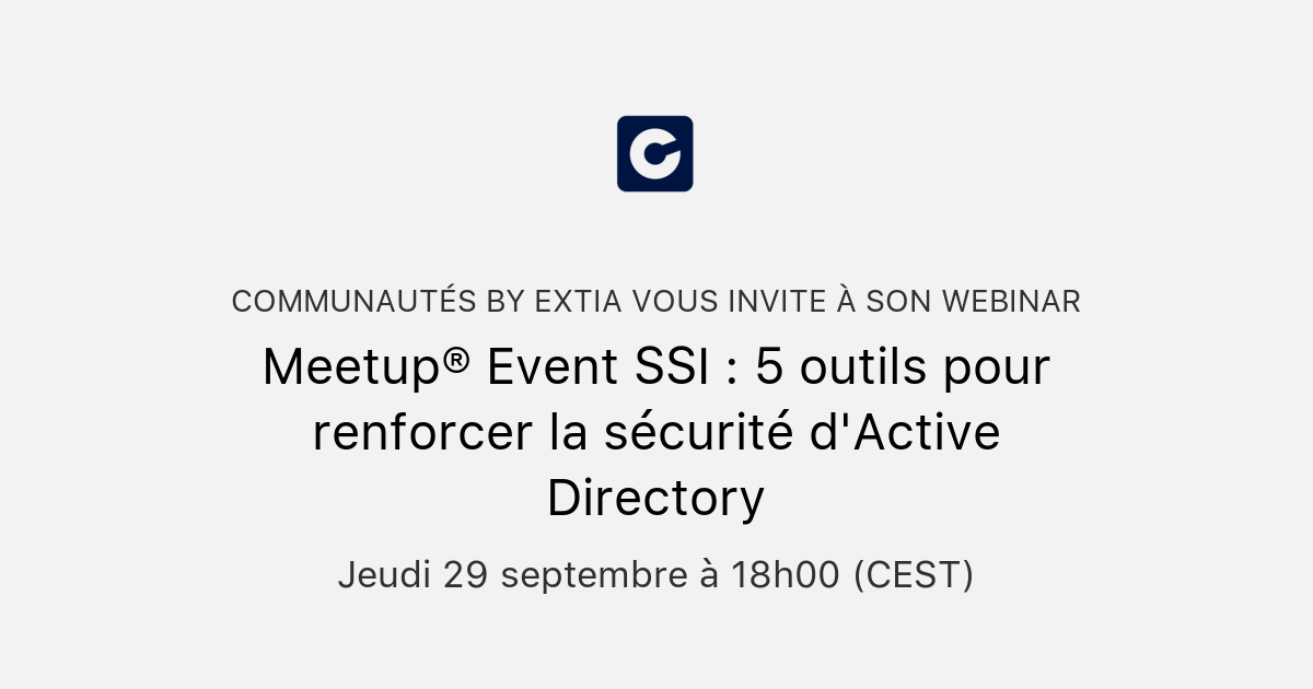 Meetup® Event SSI : 5 outils pour renforcer la sécurité d'Active ...