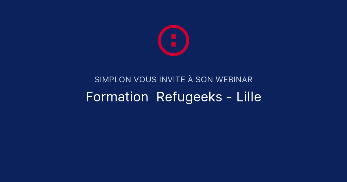 Formation Refugeeks - Lille | Simplon