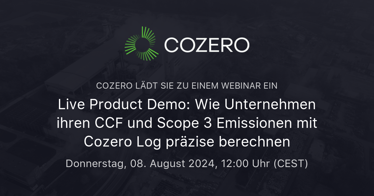 Live Product Demo: Wie Unternehmen ihren CCF und Scope 3 Emissionen mit ...