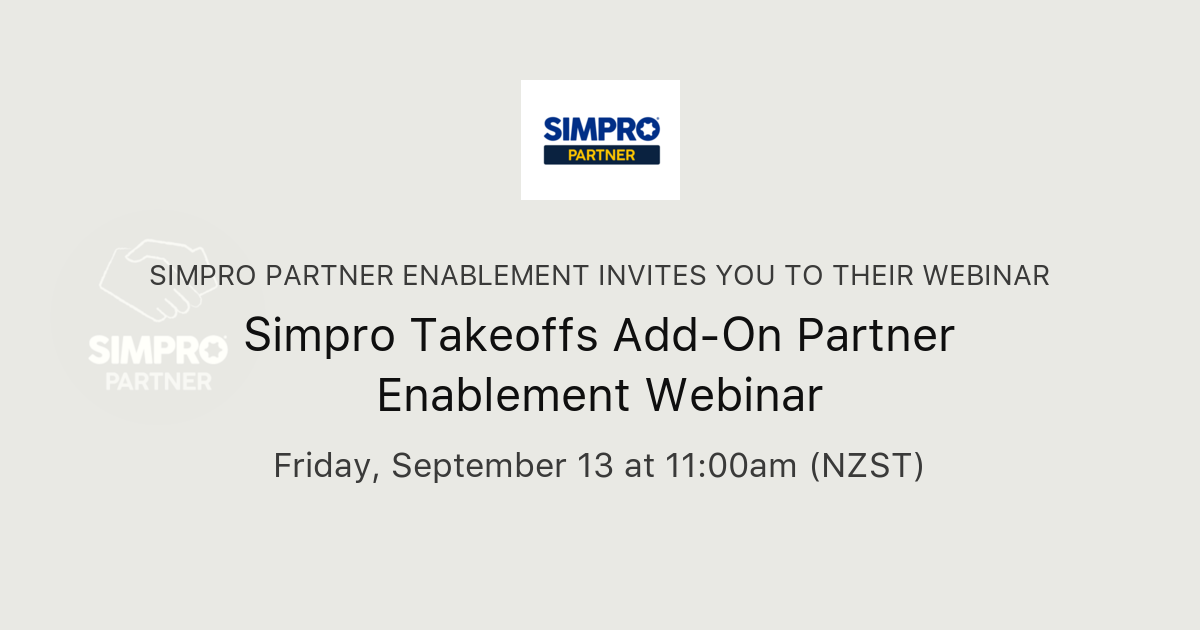 Simpro Takeoffs Add-On Partner Enablement Webinar | Simpro Partner Enablement