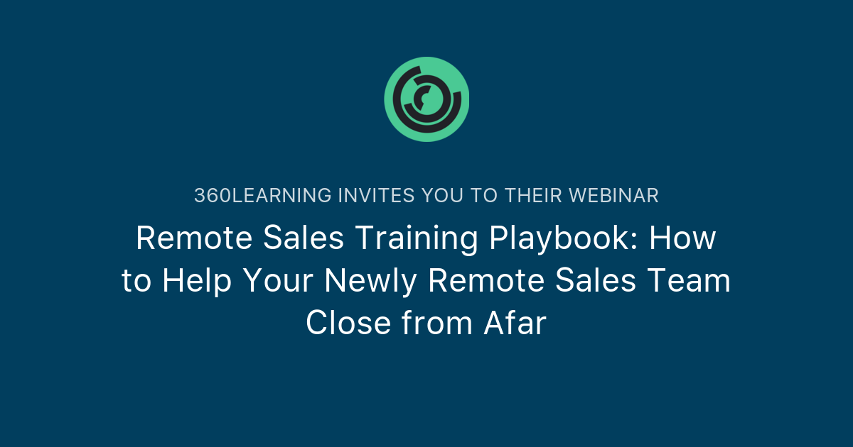 Remote Sales Training Playbook: How to Help Your Newly Remote Sales ...