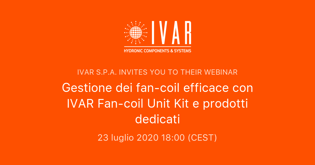 Gestione dei fan-coil efficace con IVAR Fan-coil Unit Kit e prodotti ...