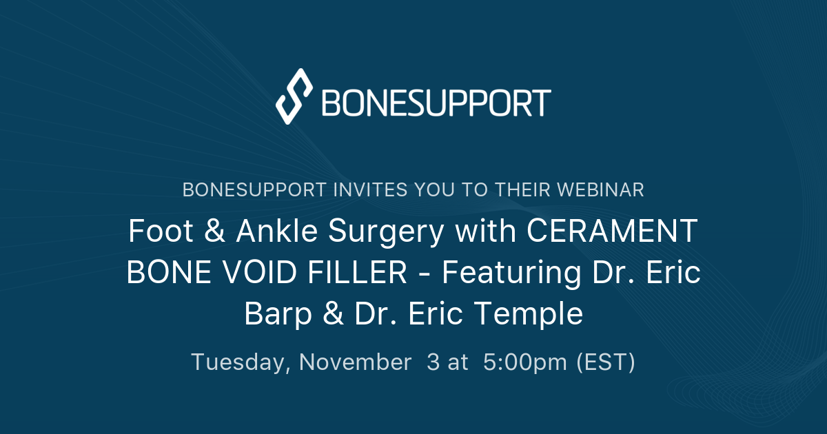 Foot & Ankle Surgery with CERAMENT BONE VOID FILLER - Featuring Dr ...