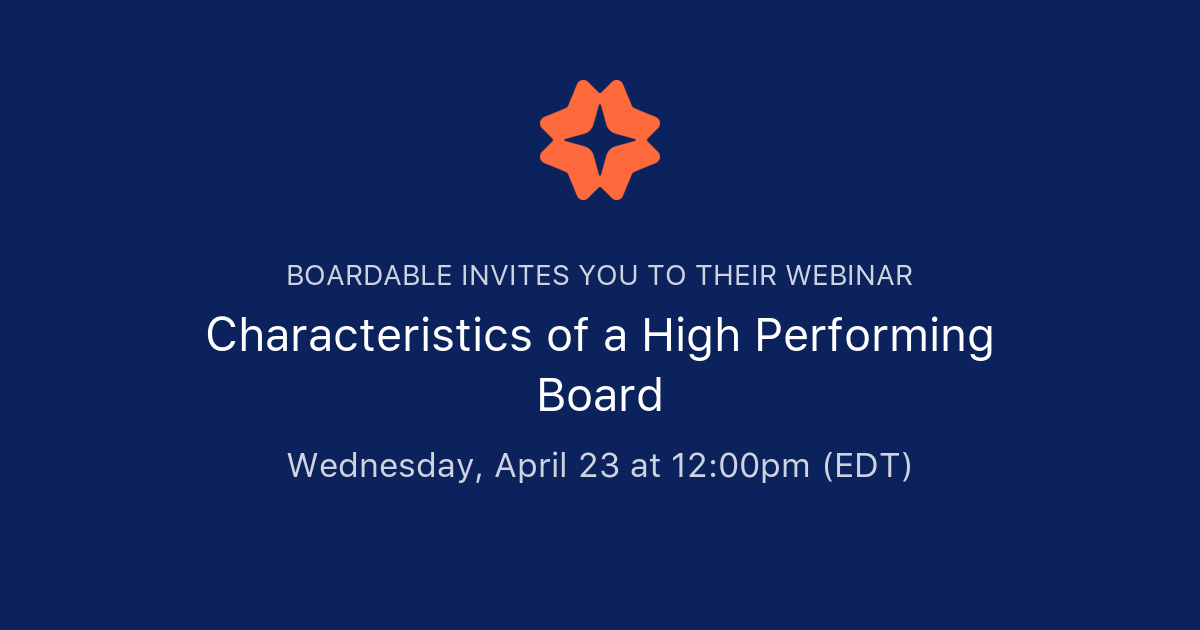 Characteristics of a High Performing Board | Boardable