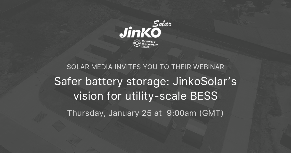 Safer battery storage: JinkoSolar’s vision for utility-scale BESS ...
