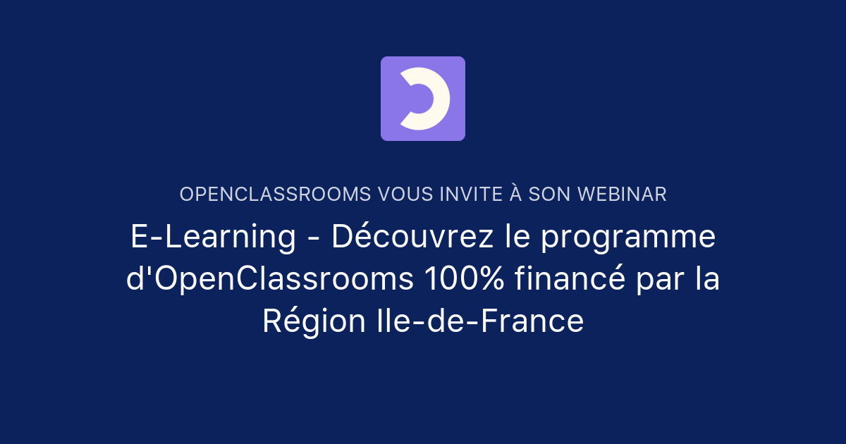 E-Learning - Découvrez le programme d'OpenClassrooms 100% financé par ...
