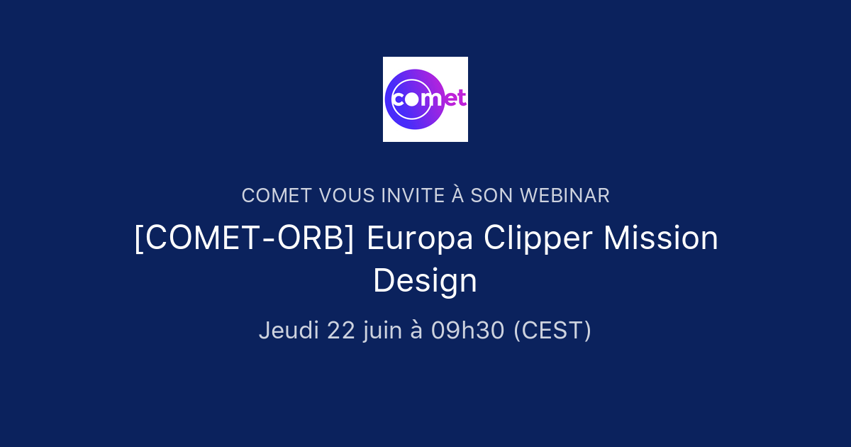 [COMET-ORB] Europa Clipper Mission Design | COMET