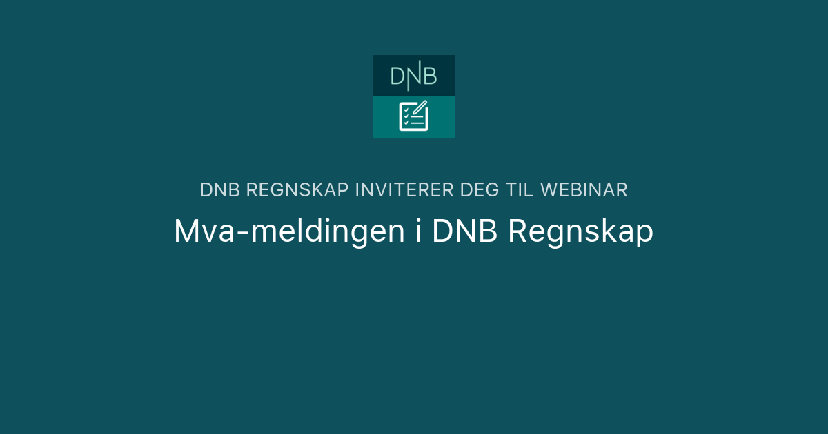 Mva-meldingen i DNB Regnskap | DNB Regnskap