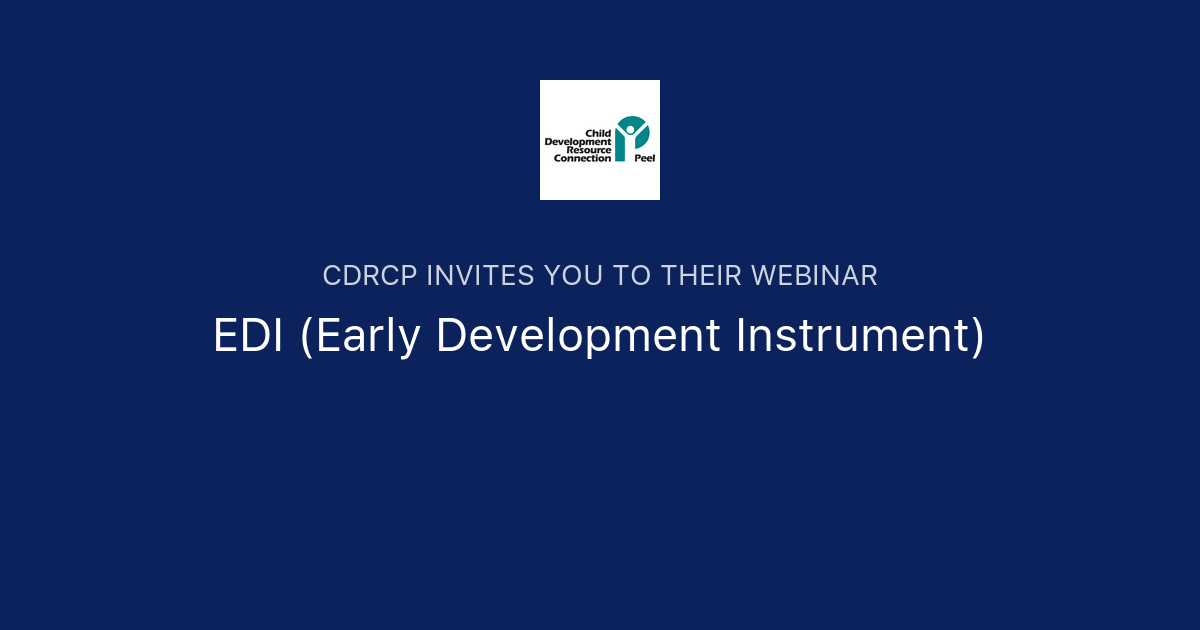 EDI (Early Development Instrument) | CDRCP