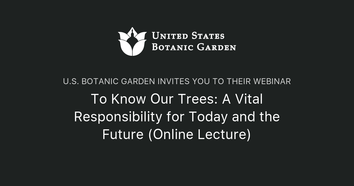 To Know Our Trees: A Vital Responsibility for Today and the Future ...
