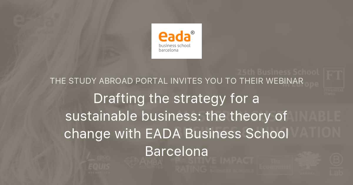 Drafting the strategy for a sustainable business: the theory of change ...