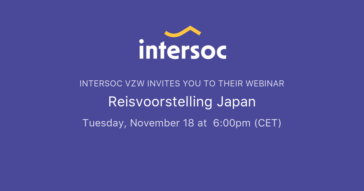 Reisvoorstelling Japan | Intersoc vzw