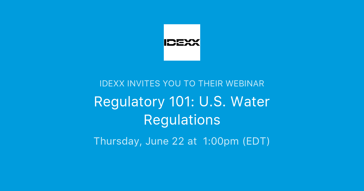 Regulatory 101: U.S. Water Regulations | IDEXX