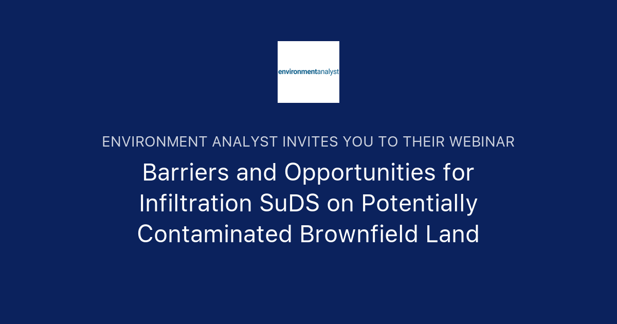 Barriers and Opportunities for Infiltration SuDS on Potentially ...