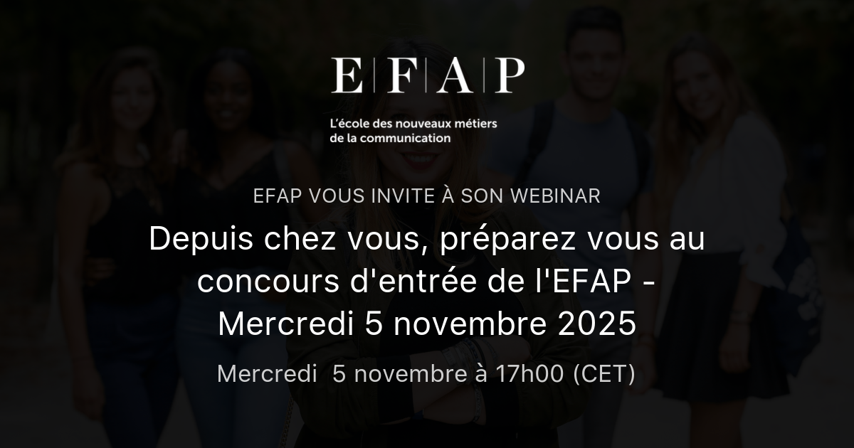 Depuis chez vous, préparez vous au concours d'entrée de l'EFAP ...