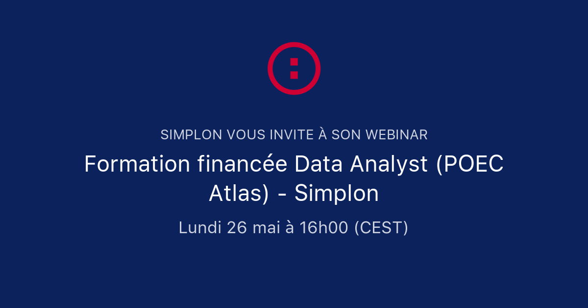 Formation financée Data Analyst (POEC Atlas) - Simplon | Simplon