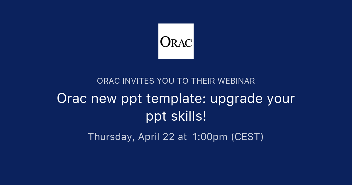 Orac new ppt template: upgrade your ppt skills! | Orac