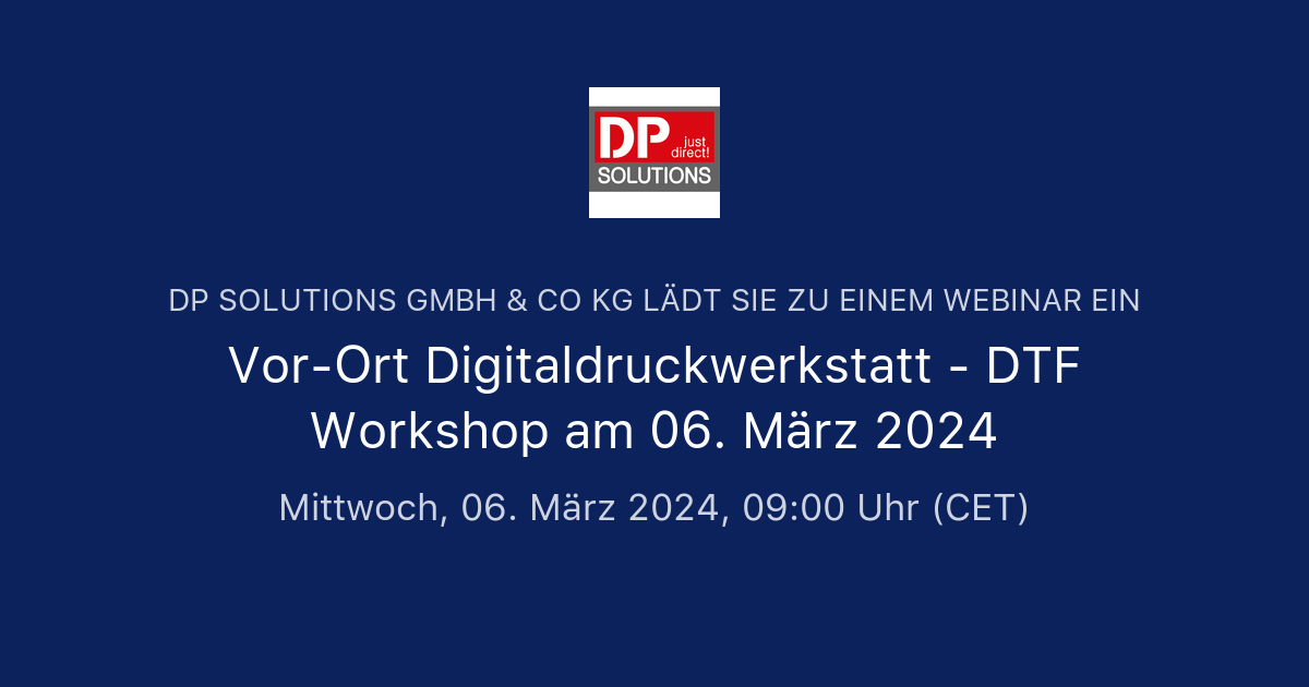 Vor-Ort Digitaldruckwerkstatt - DTF Workshop am 06. März 2024 | DP ...