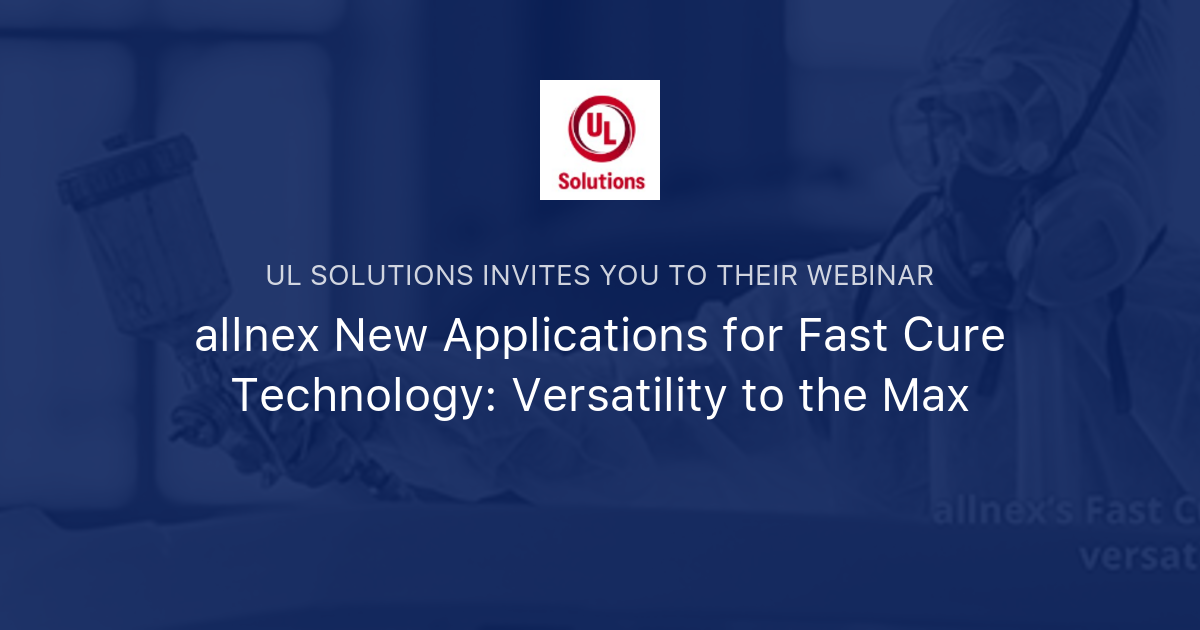 allnex New Applications for Fast Cure Technology: Versatility to the ...
