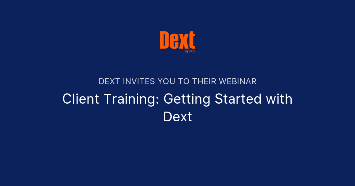 Client Training: Getting Started with Dext | Dext