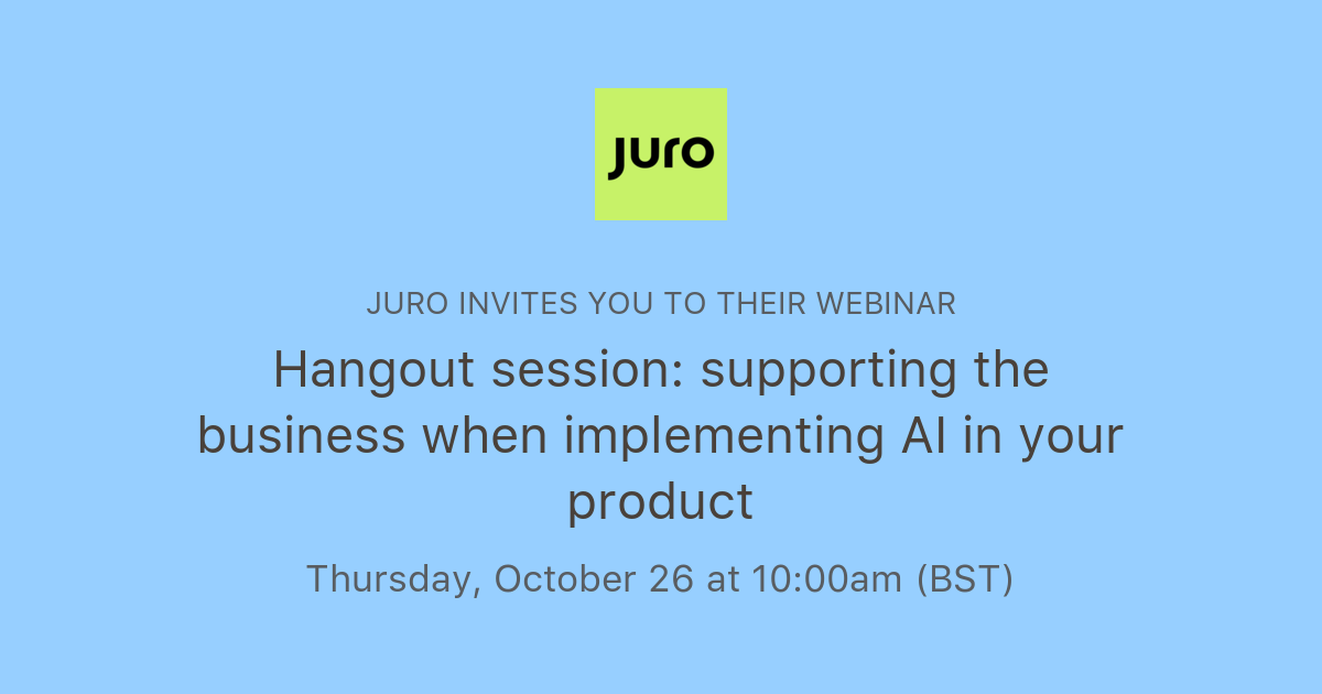 Hangout session: supporting the business when implementing AI in your ...