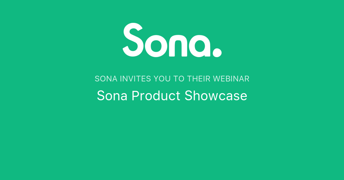 Sona Product Showcase | Sona