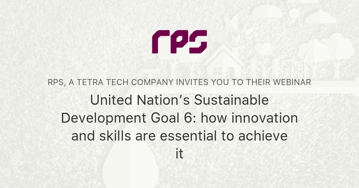 United Nation’s Sustainable Development Goal 6: how innovation and ...