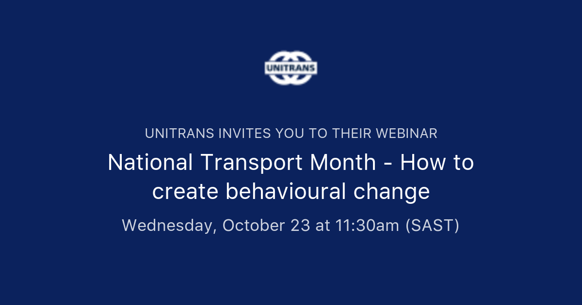 National Transport Month - How to create behavioural change | Unitrans