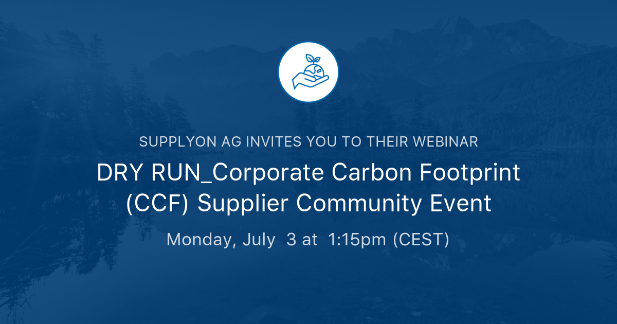 DRY RUN_Corporate Carbon Footprint (CCF) Supplier Community Event ...