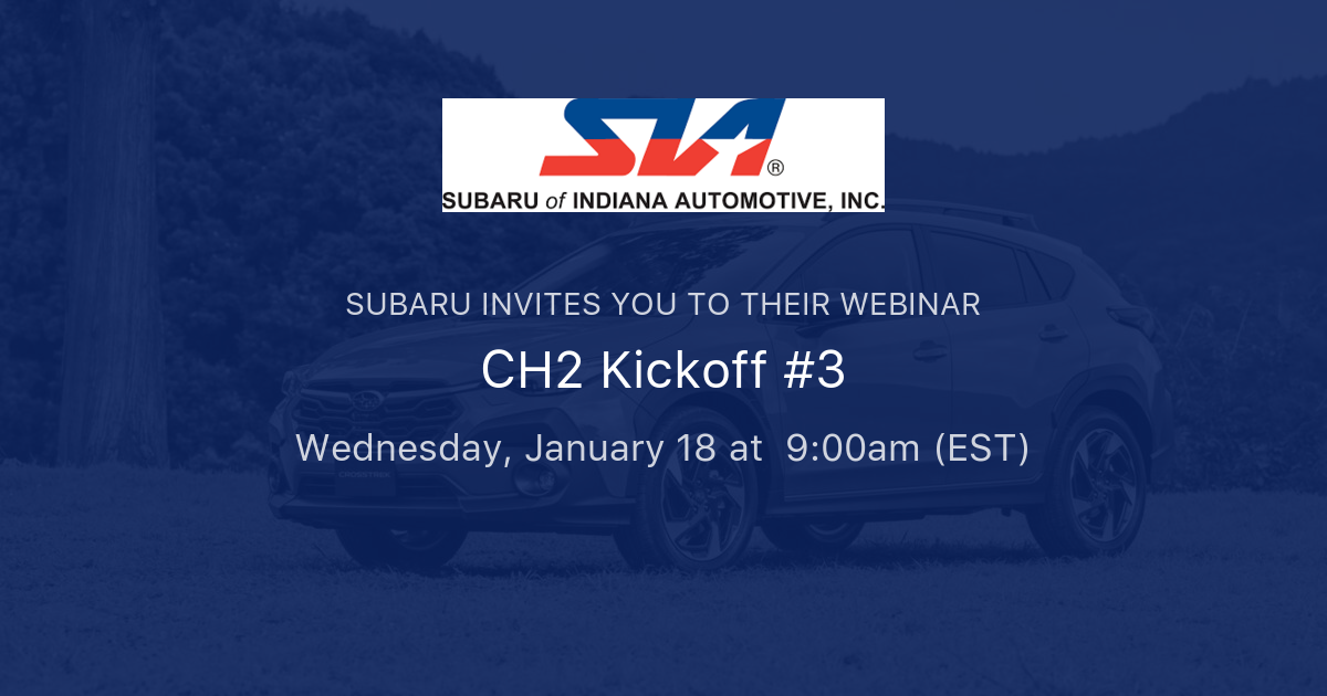 CH2 Kickoff #3 | Subaru