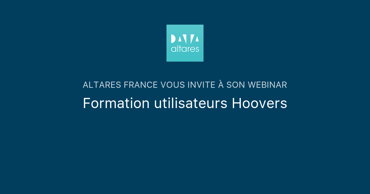 Formation utilisateurs Hoovers | Altares France