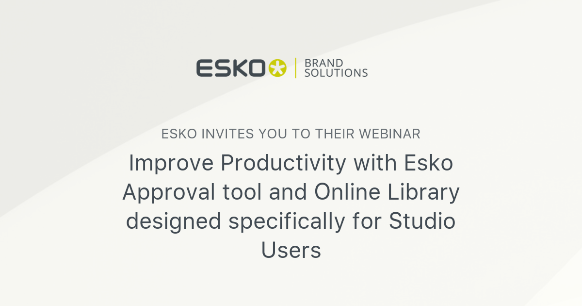 Improve Productivity with Esko Approval tool and Online Library ...