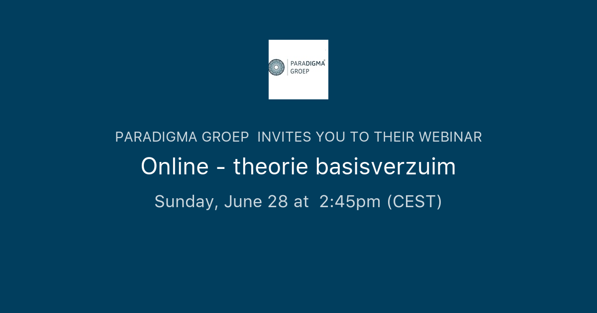 Online - theorie basisverzuim | paraDIGMA groep