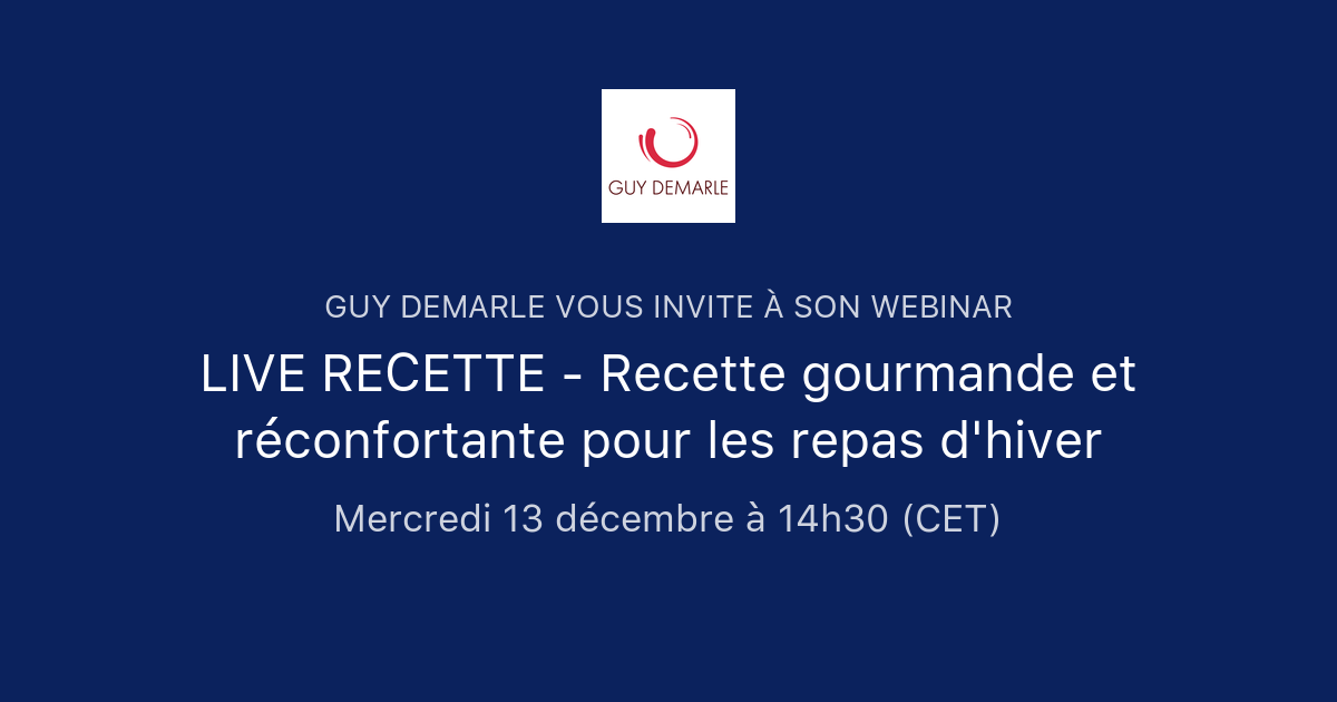 LIVE RECETTE - Recette gourmande et réconfortante pour les repas d ...