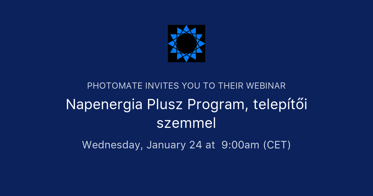 Napenergia Plusz Program, telepítői szemmel | Photomate