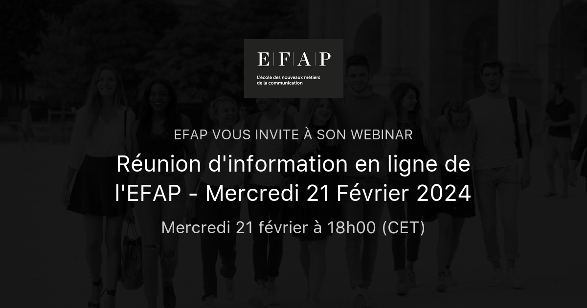 Réunion d'information en ligne de l'EFAP - Mercredi 21 Février 2024 | EFAP