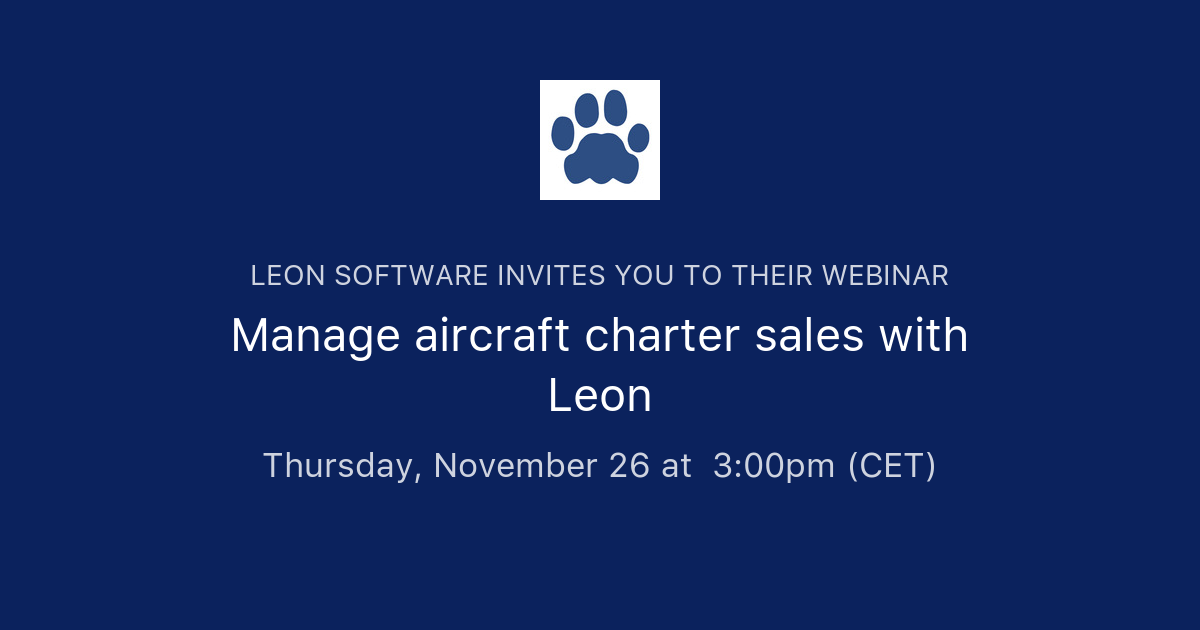 Manage aircraft charter sales with Leon | Leon Software