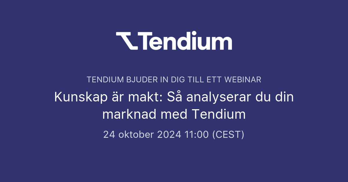Kunskap är makt: Så analyserar du din marknad med Tendium | Tendium