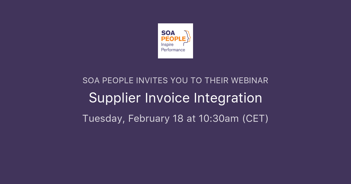 Supplier Invoice Integration | SOA People