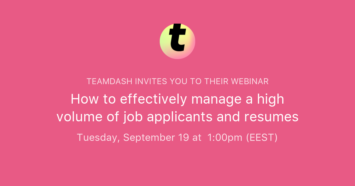 How to effectively manage a high volume of job applicants and resumes ...