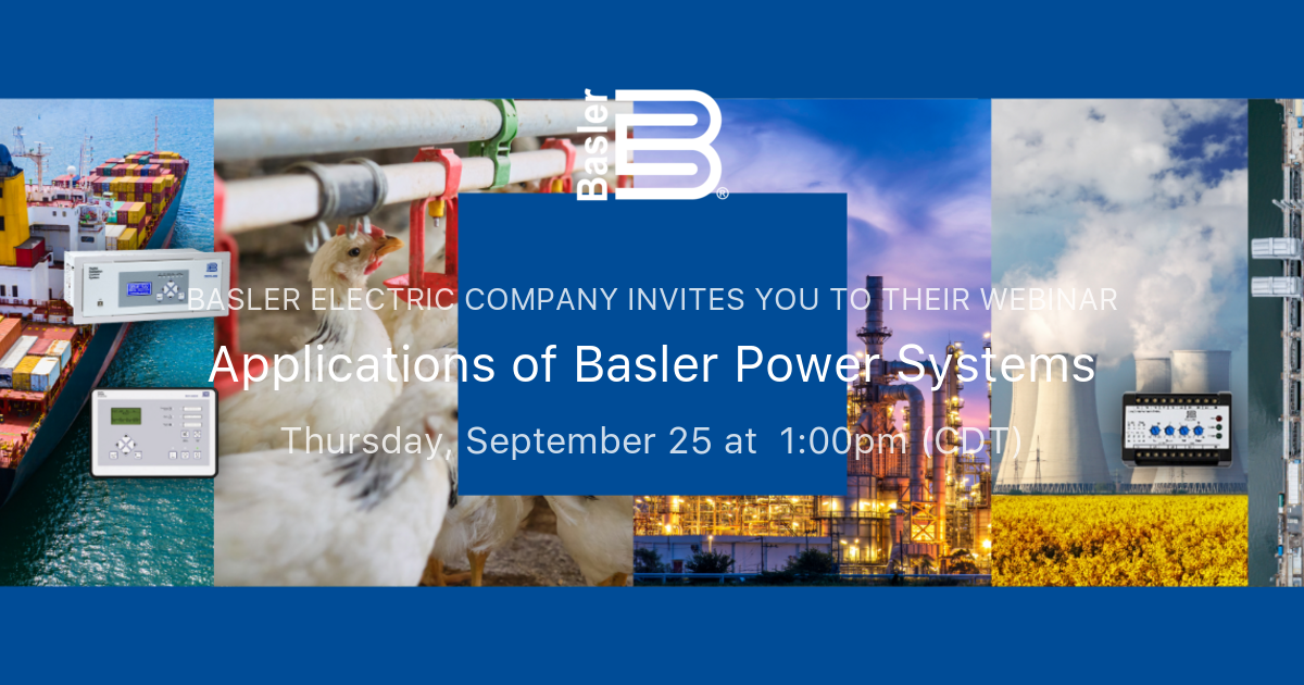 Applications of Basler Power Systems | Basler Electric Company