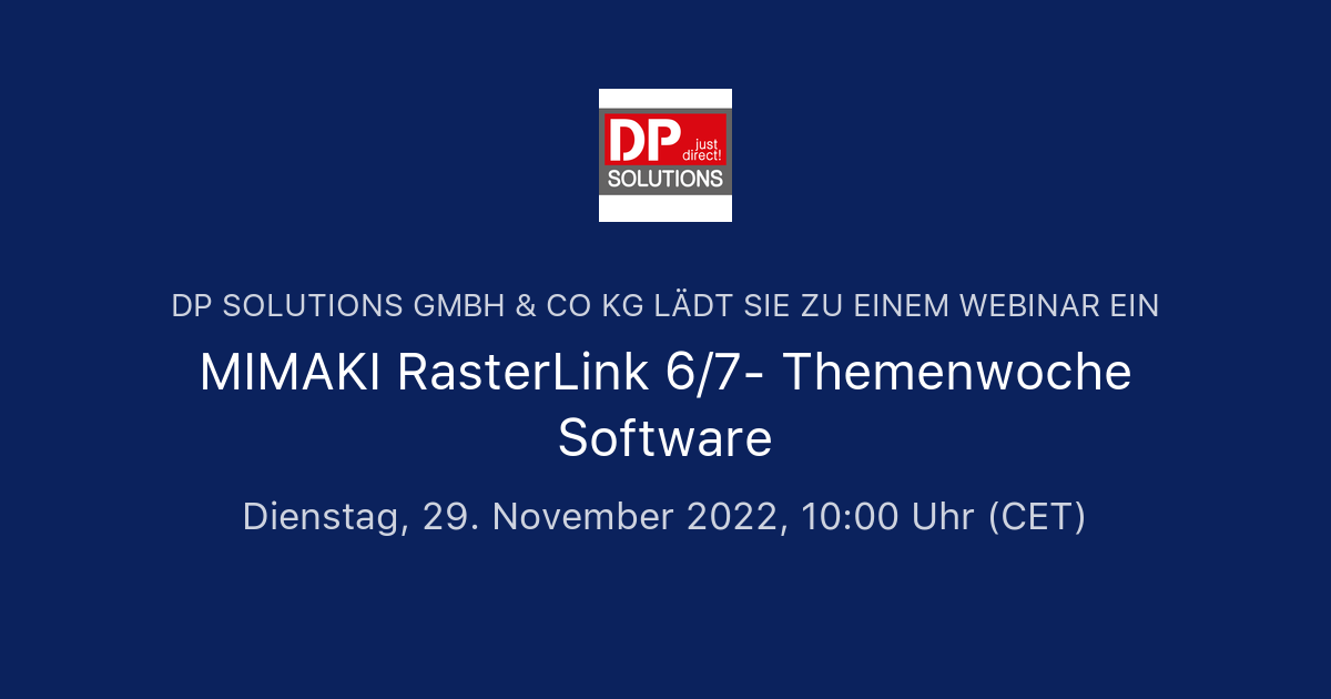 MIMAKI RasterLink 6/7- Themenwoche Software | DP Solutions GmbH & Co KG